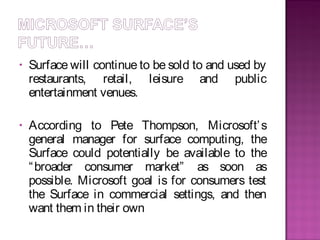 microsoft Surface computer | PPT