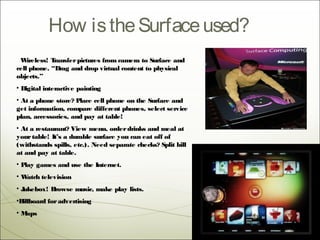Surface computing by raviteja | PPT
