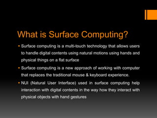 Surface Computing & Devices | PPTX