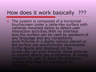 Surface computing by deekshita bhuyan | PPT | Computing | Technology & Computing