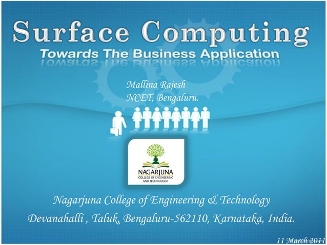 Surface computing,towards business technology | PDF