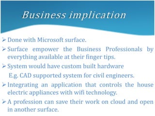 Surface computing,towards business technology | PDF