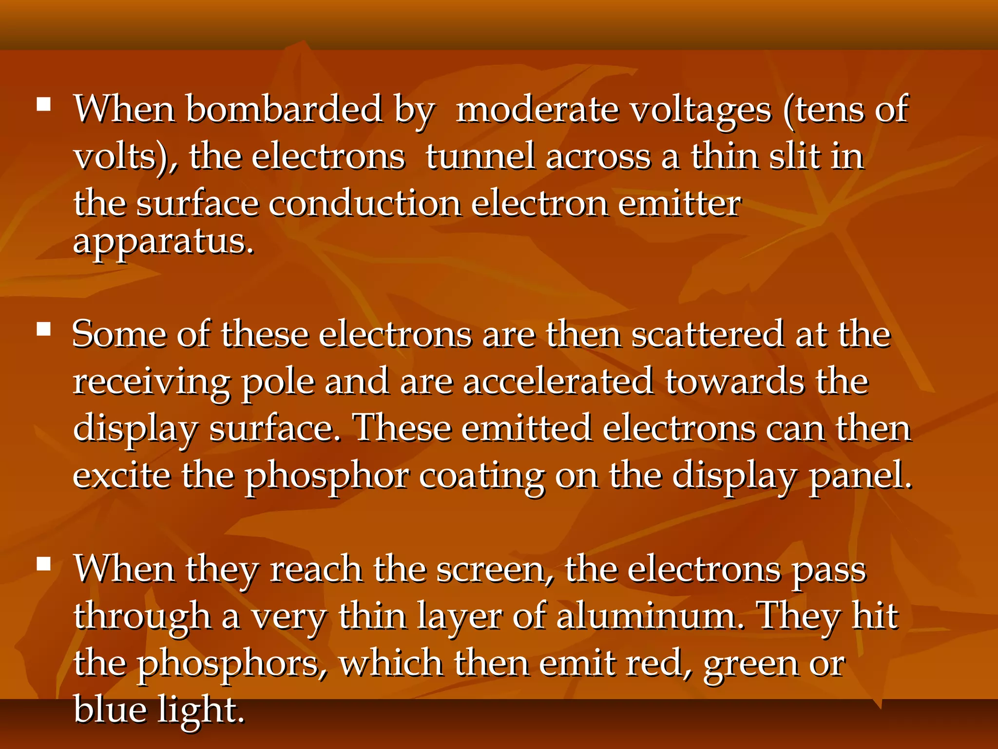Surface conduction electron emitter display (SED) | PPT