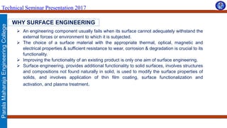 Surface engineering | PPTX