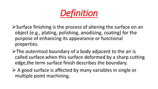 Surface finish | PPTX
