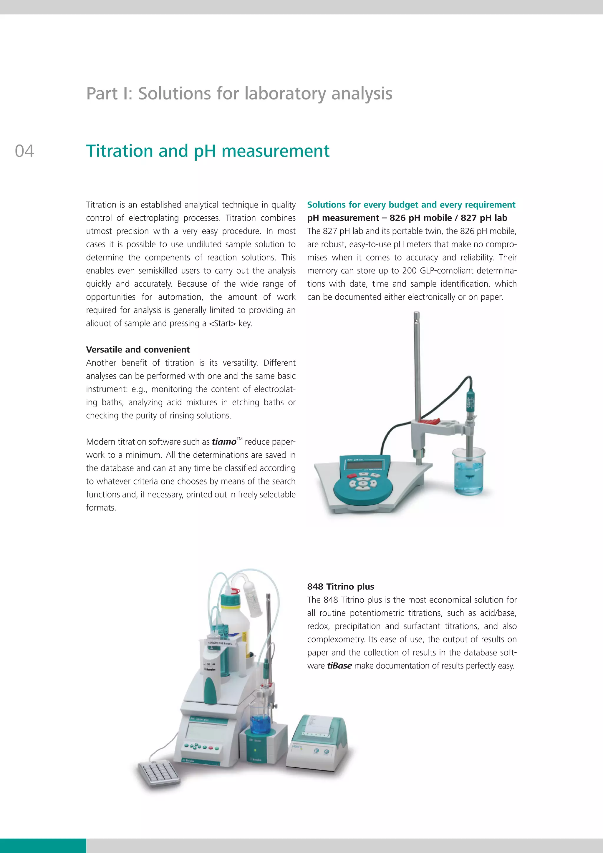 Metrohm – customized analysis for surface finishing, Process control in electroplating and PCB ...
