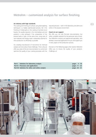 Metrohm – customized analysis for surface finishing, Process control in electroplating and PCB ...