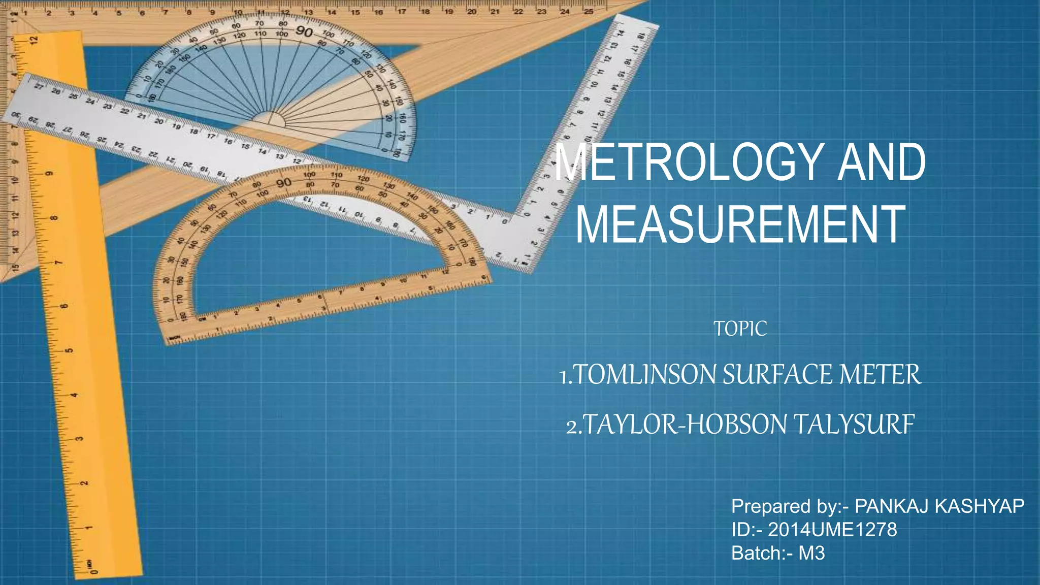 Surface finishing measurement tools - Tomlinson Surface meter and ...