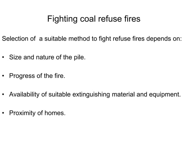 Surface fire in coalfields | PPT