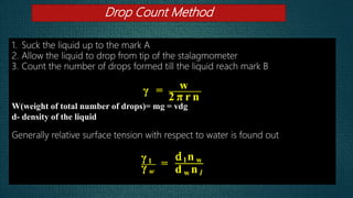 Surface and interfacial tension and its measurement | PPTX