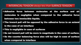 Surface and interfacial tension and its measurement | PPTX