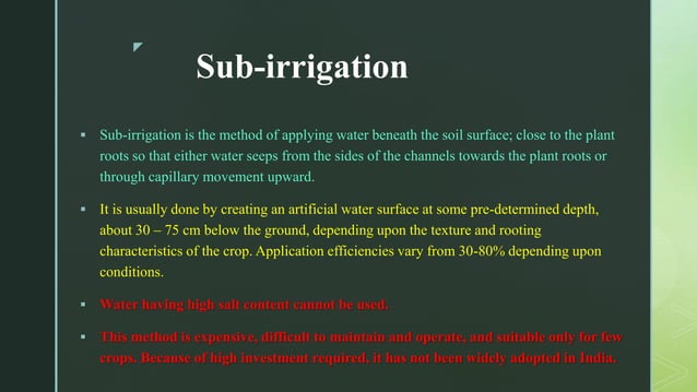 Surface irrigation methods | PPTX