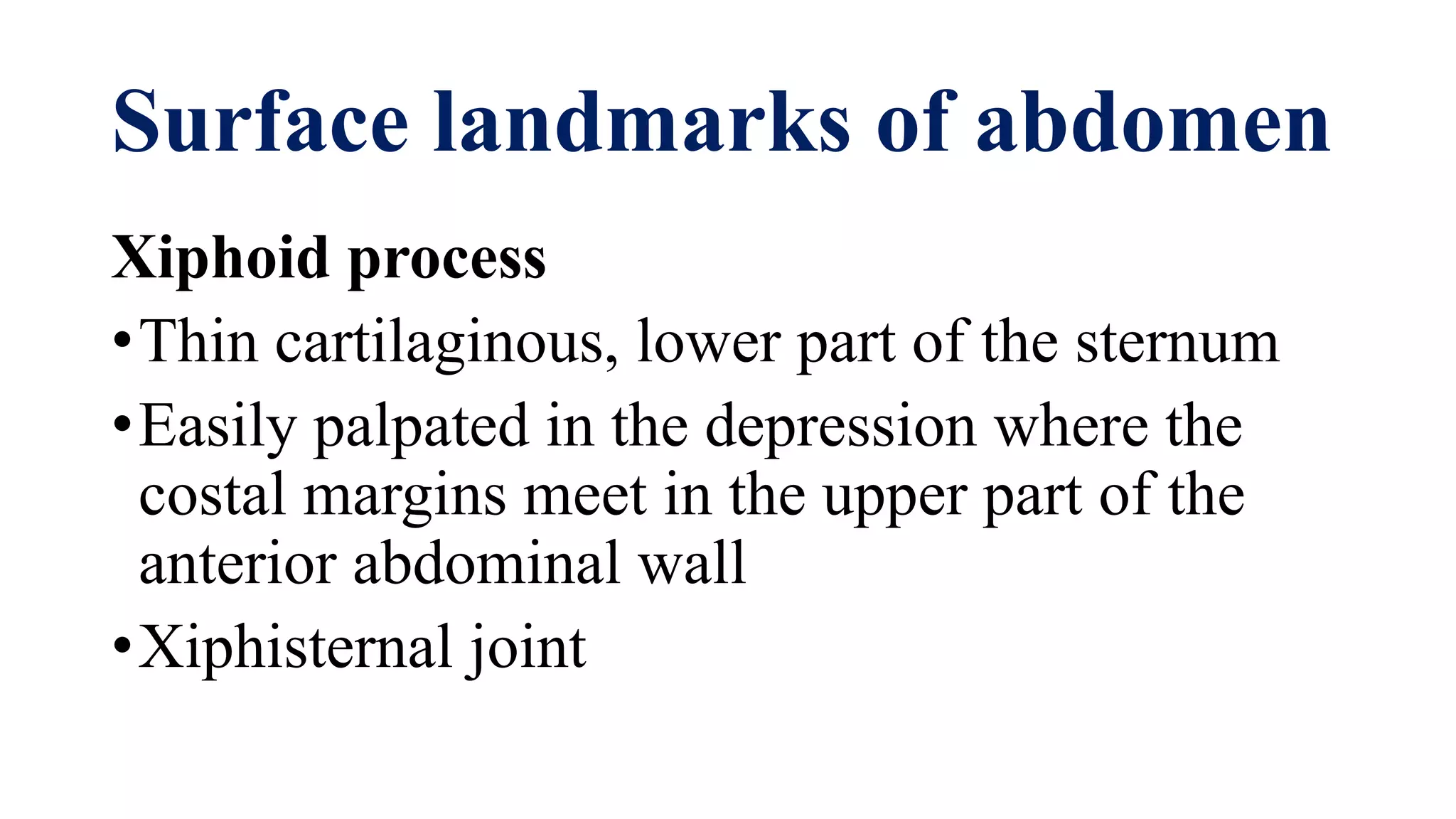 Surface landmark of the abdomen | PDF