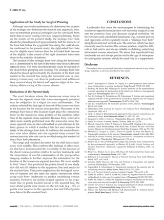 Surface landmarks for the junction between the transverse and sigmoid ...