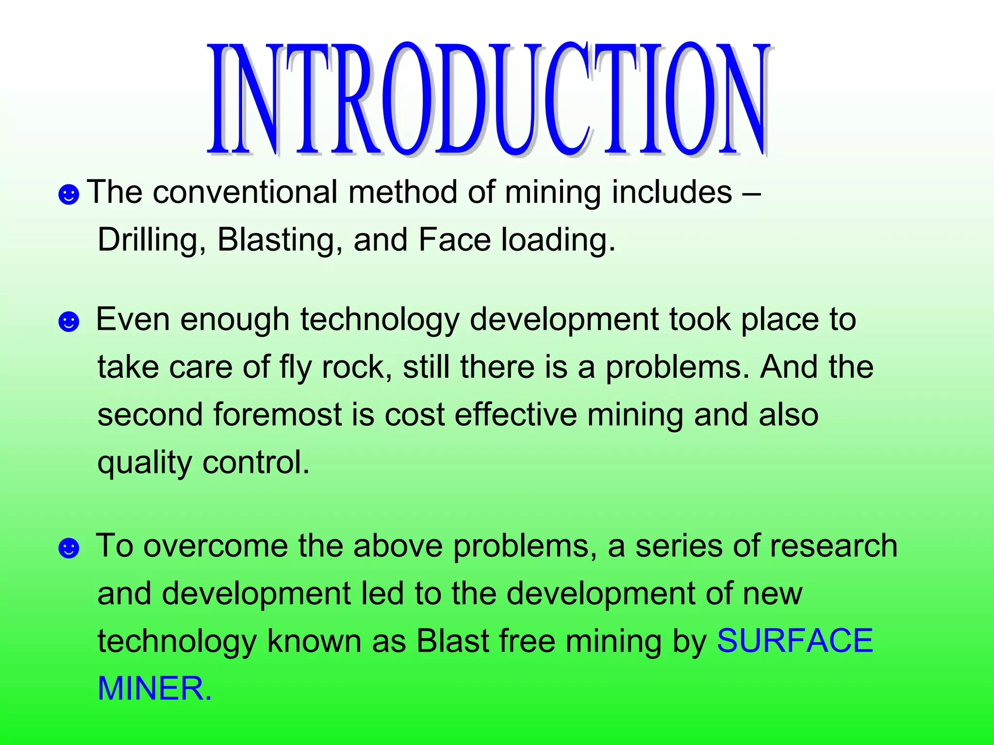 Surface miner and its performance | PPT