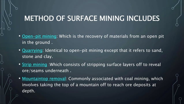 Surface mining | PPTX