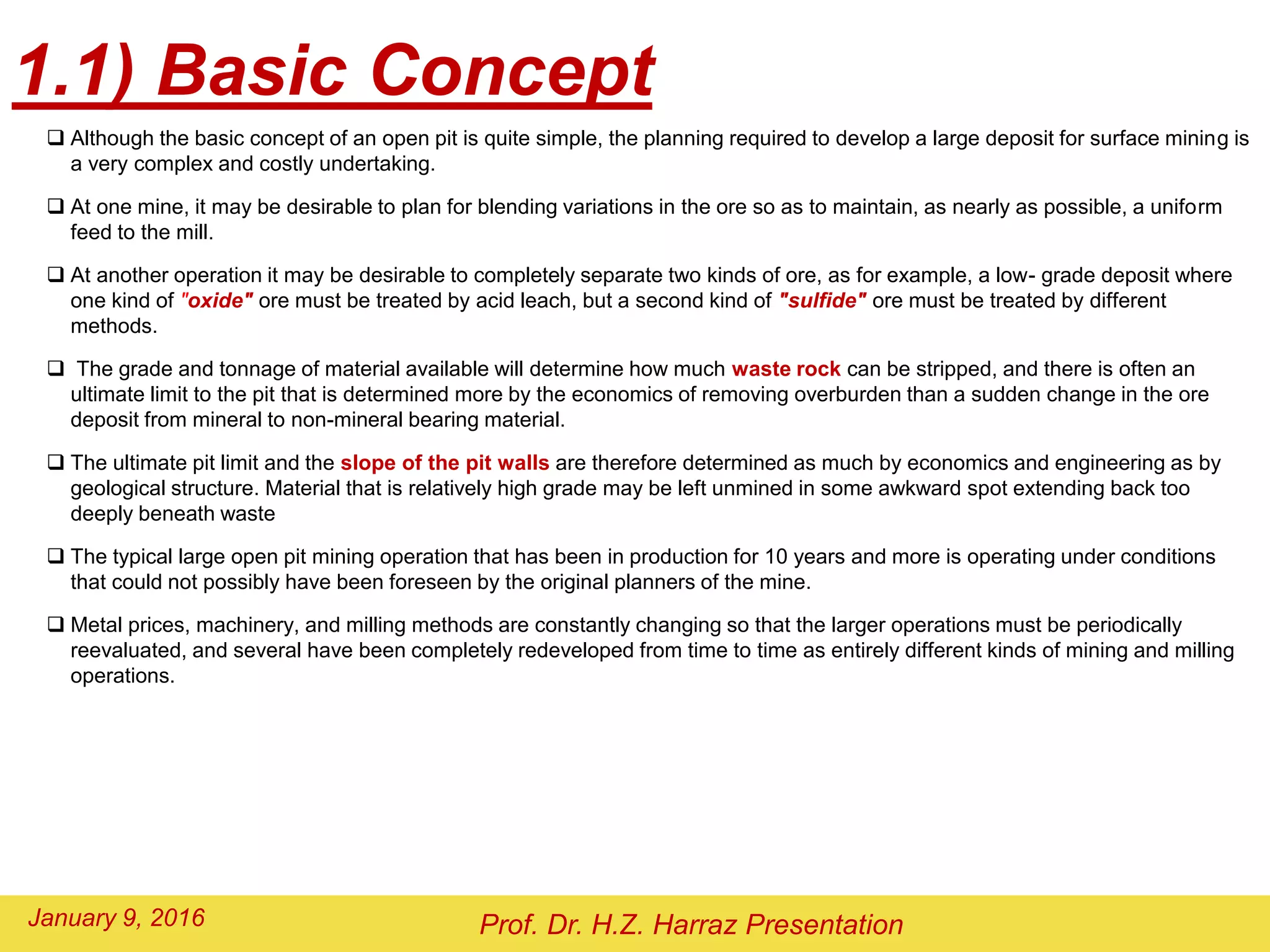 Surface mining planning and design of open pit mining | PDF