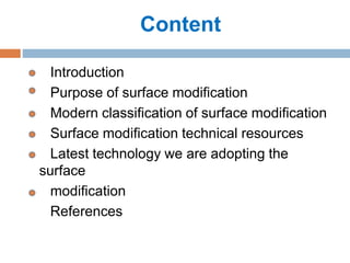 Surface modification | PPTX