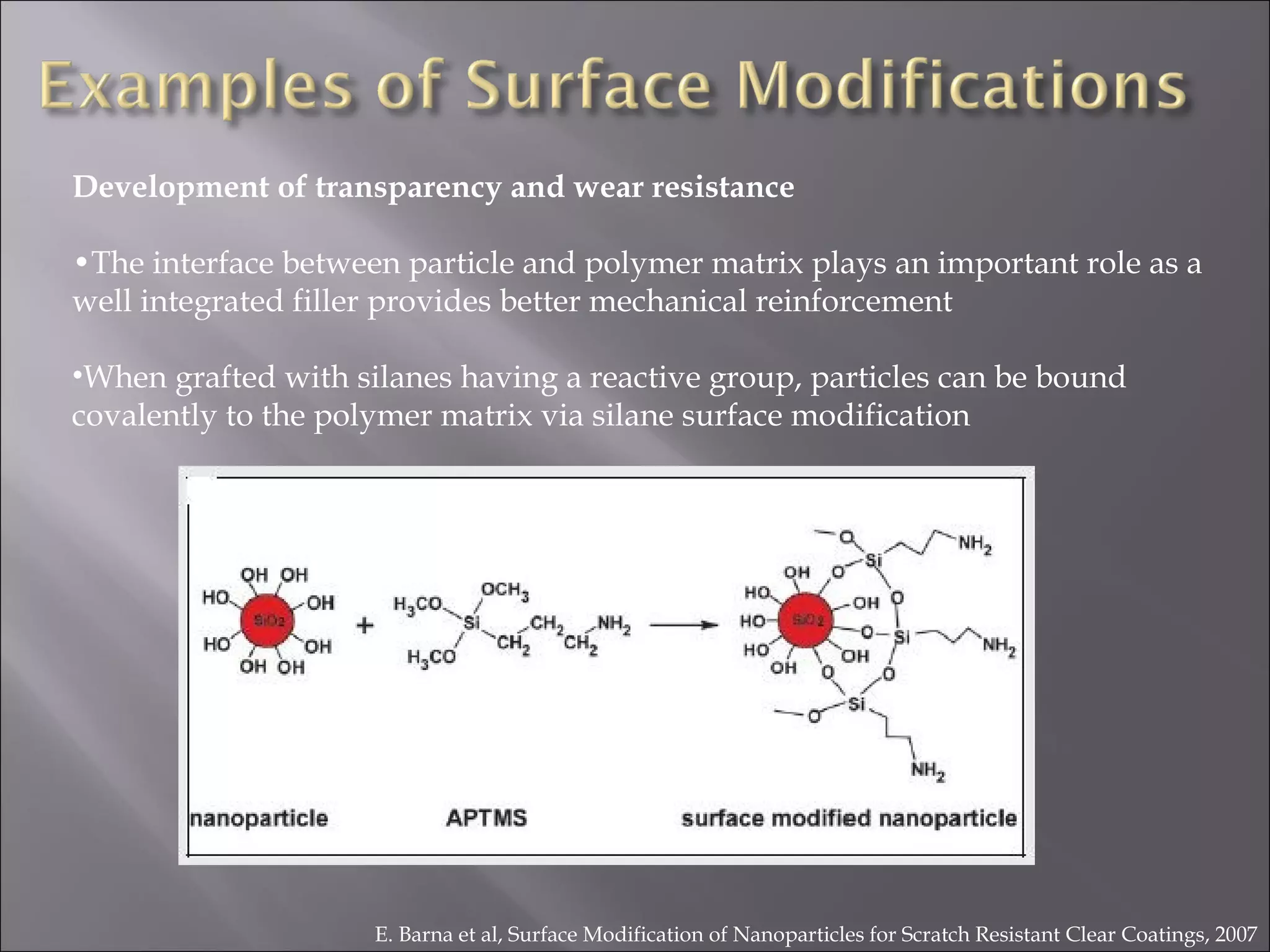 Surface modification of nanomaterials | PPT