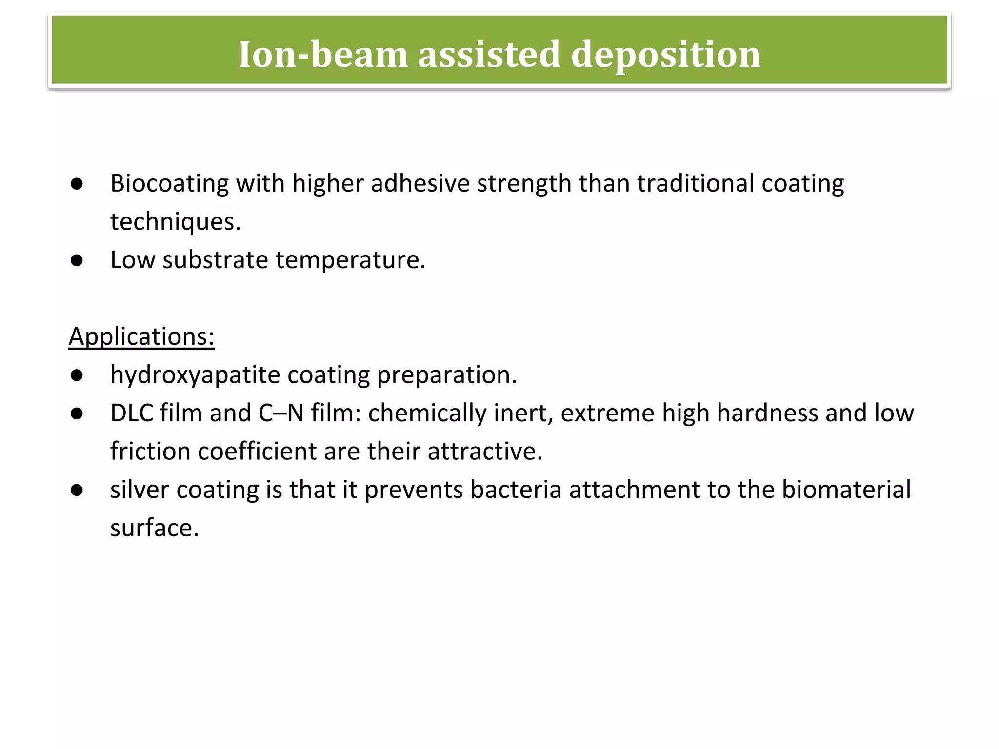 Surface modification techniques in biomedical sector | PPT