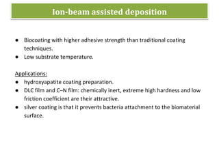 Surface modification techniques in biomedical sector | PPT