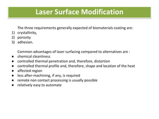 Surface modification techniques in biomedical sector | PPT