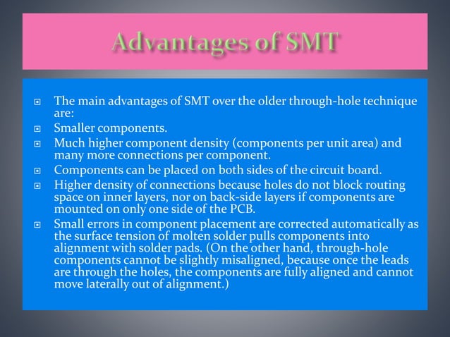 Surface mount technology(smt) | PPTX | Chemistry | Science
