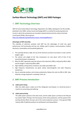 Surface mount technology (smt) and smd packages | PDF