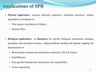 Surface Plasmon Resonance (SPR) and its Application | PDF