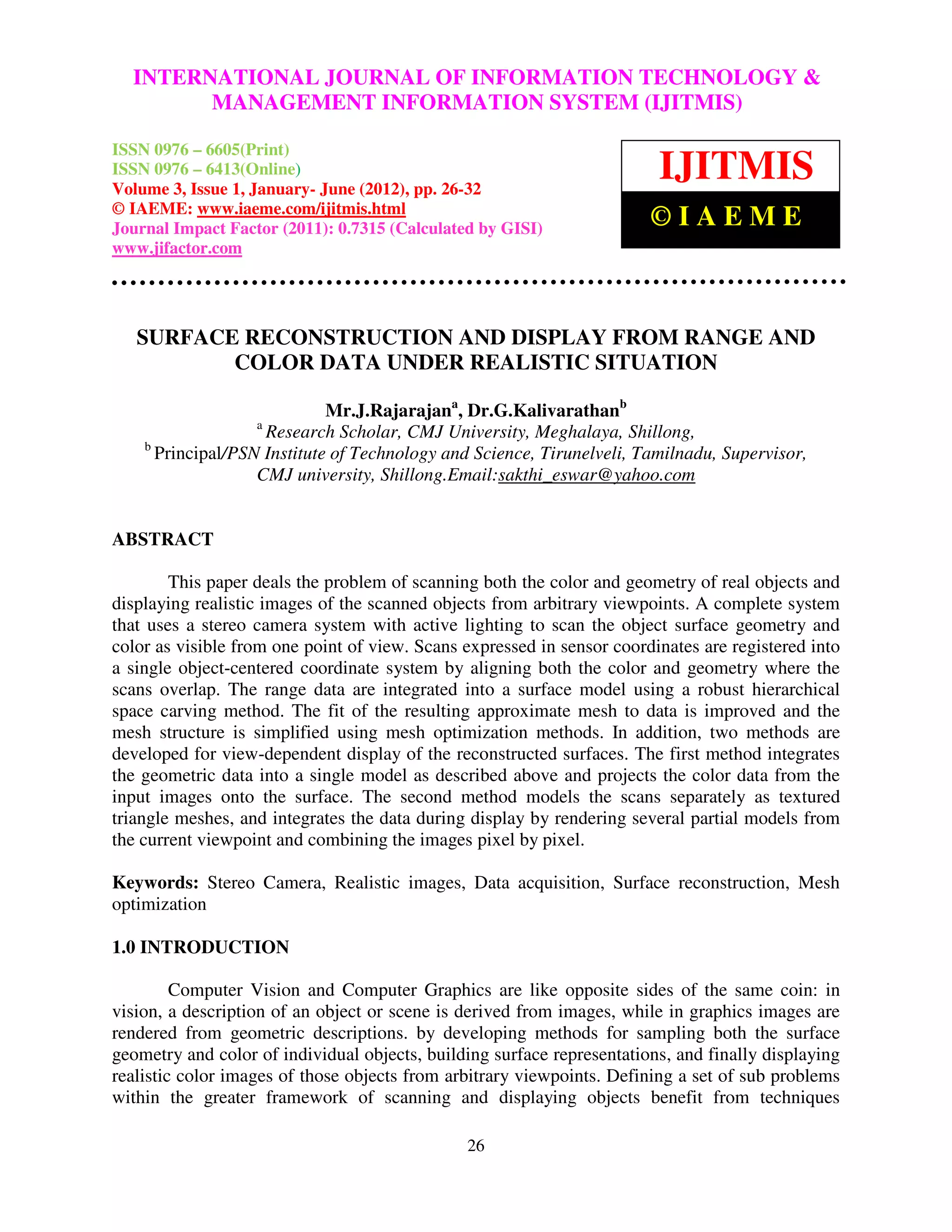 Surface Reconstruction And Display From Range Pdf