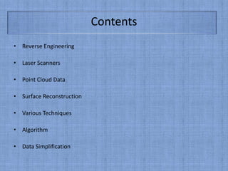 Surface reconstruction using point cloud | PPT