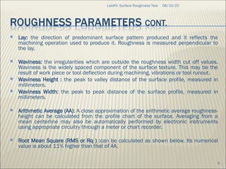 Surface Roughness.ppt.Here we learn About surface roughness | PPT