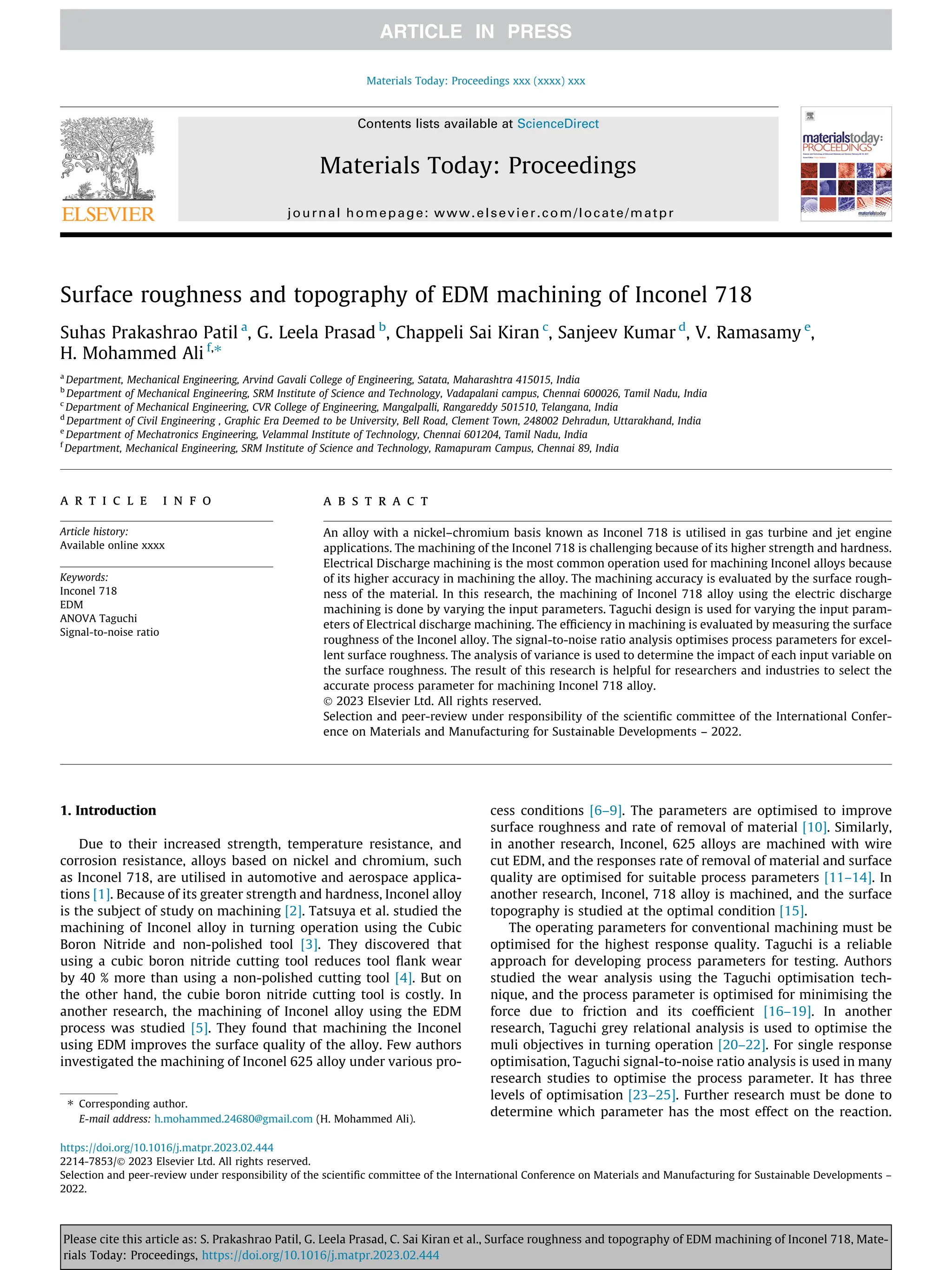 Surface roughness and topography of EDM machining of Inconel 718.pdf