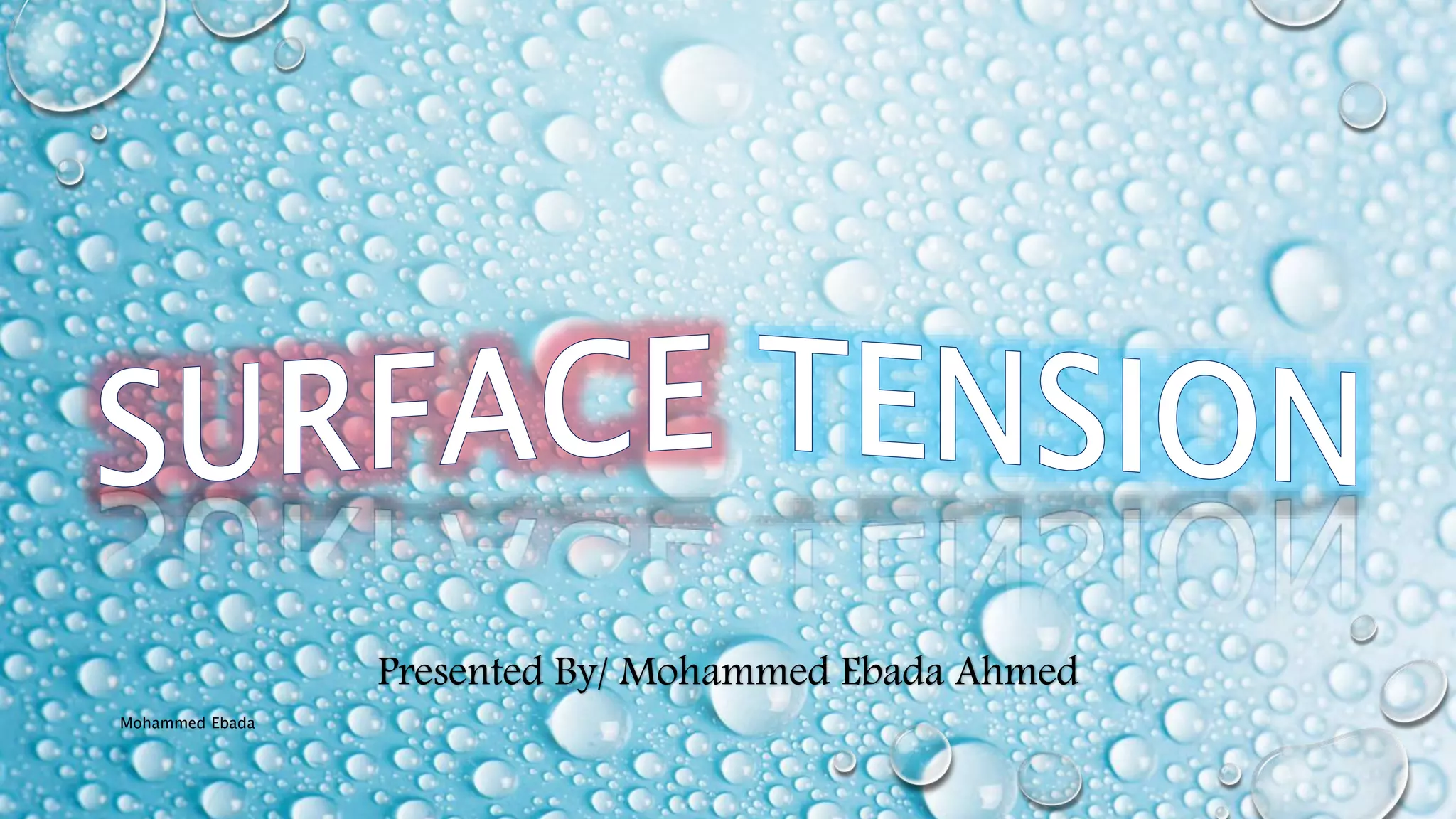Surface tension | PPTX