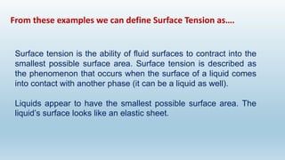Surface Tension for Beginners | PPTX