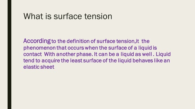 surface tension. physics seminar pdf and ppt | PDF | Physics | Science