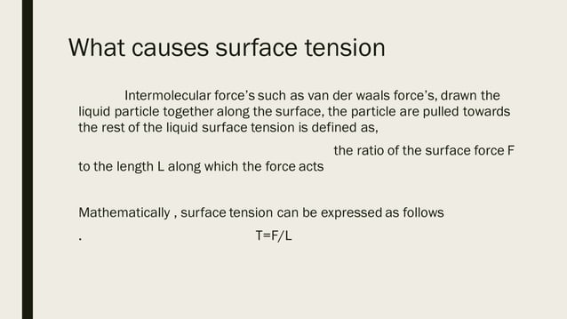 surface tension. physics seminar pdf and ppt | PDF | Physics | Science