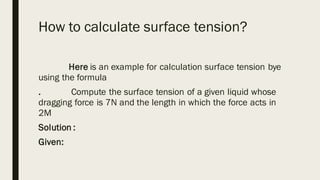 surface tension. physics seminar pdf and ppt | PDF
