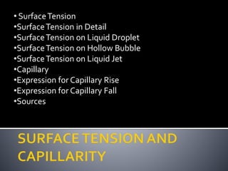 Surface tension & capillarity c | PPTX