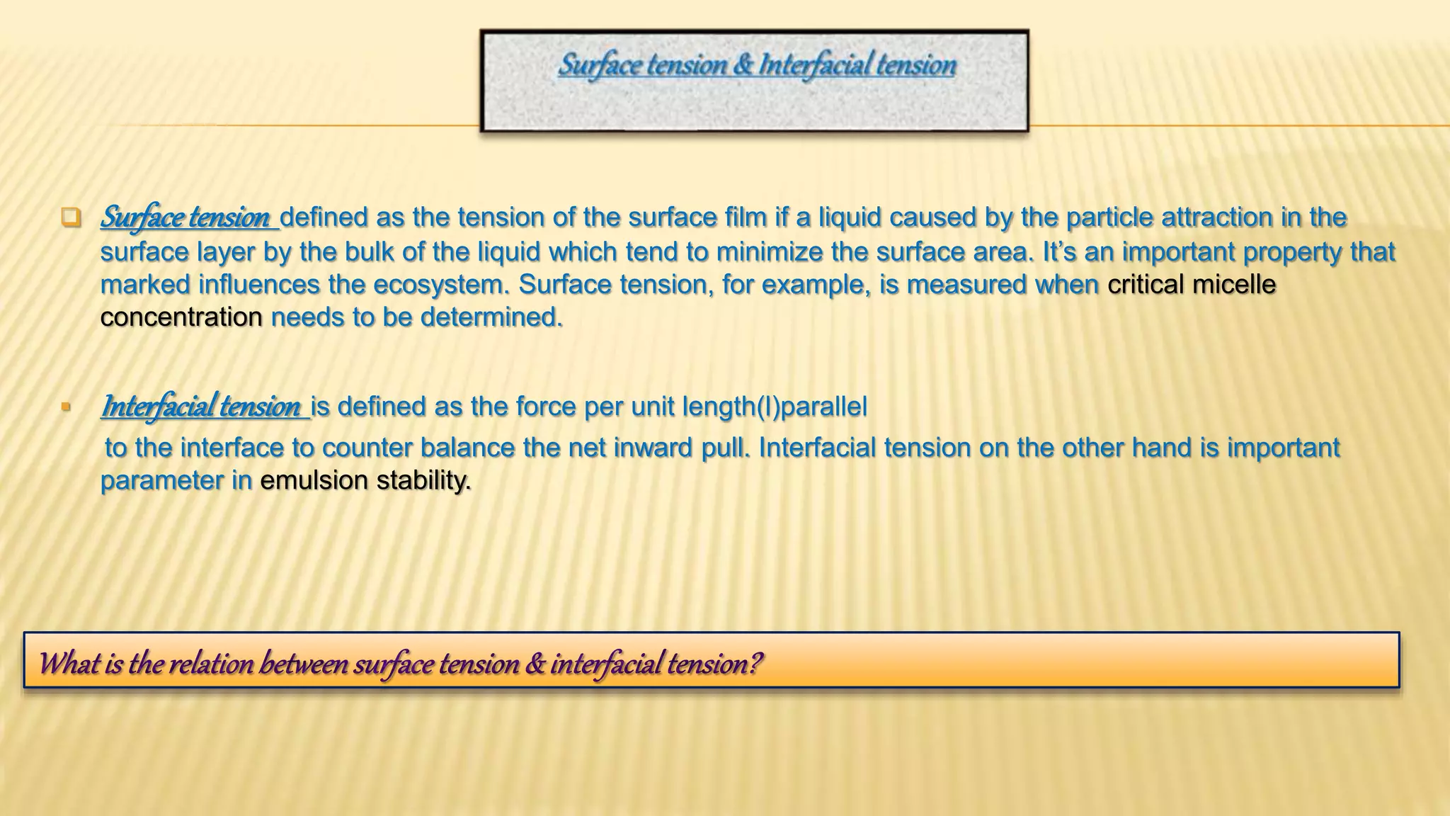 SURFACE TENSION & IT'S METHOD OF MEASUREMENT.pptx