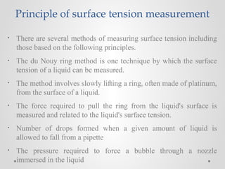 Surface tension LECTURE 4.pdf physical chemistry of milk | PDF