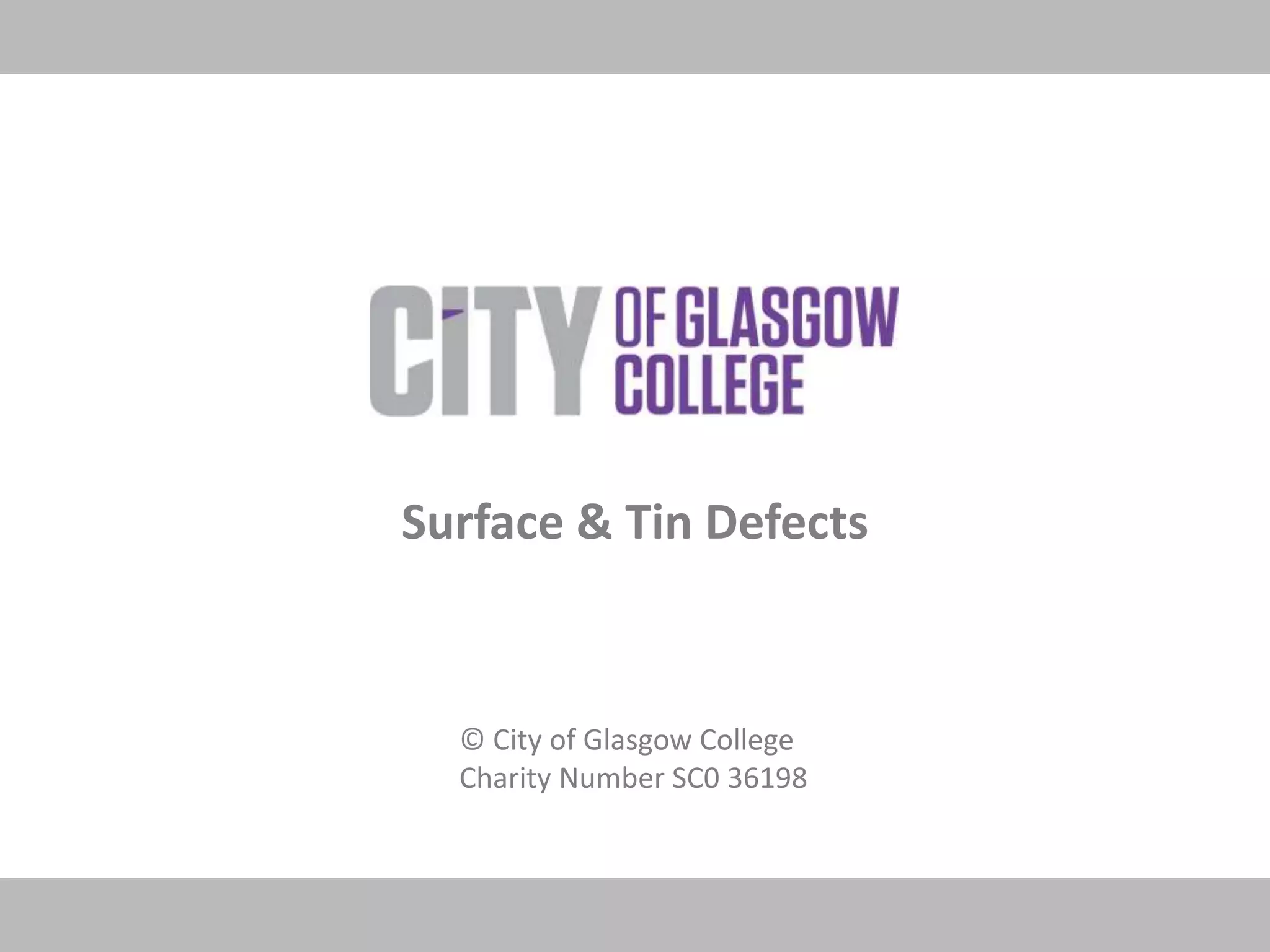 Surface & Tin defects | PPTX