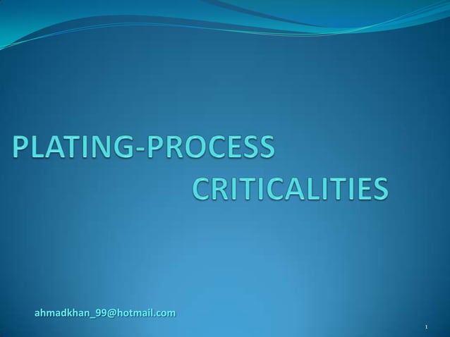 Surface treatment plating process | PPTX