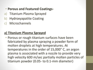 Surface treatment of implants | PPTX