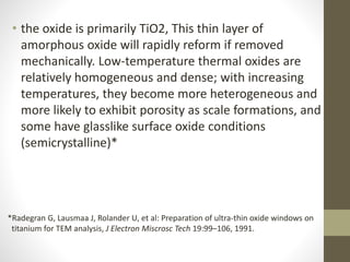 Surface treatment of implants | PPTX