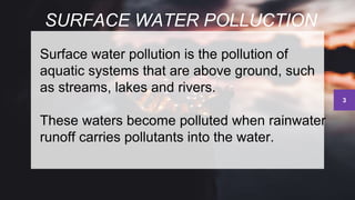 surface water pollution and it's treatment in environmental geology | PPT