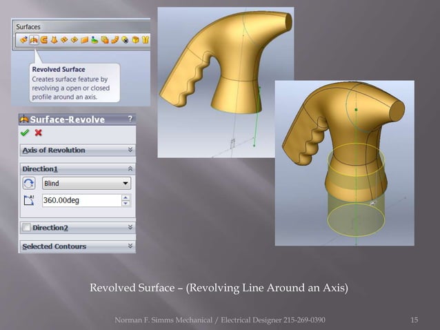 Surfacing using Solidw | PPSX | 3-D Graphics | Computer Software and Applications