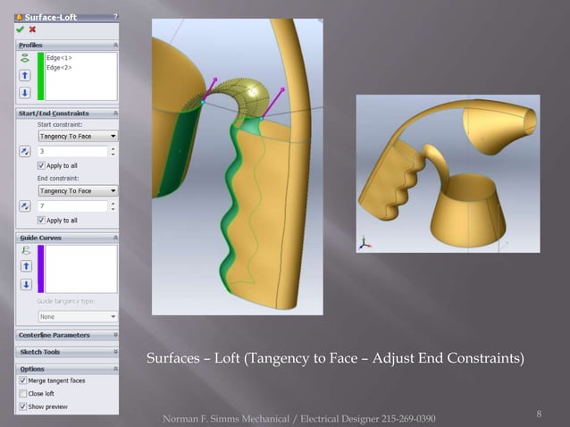 Surfacing using Solidw | PPSX | 3-D Graphics | Computer Software and Applications