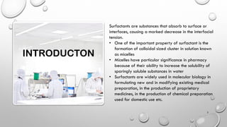 Surfactants: Introduction classification | PPT