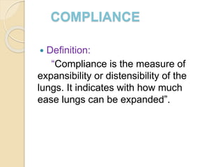 Surfactant & compliance, LAW OF LAPLACE, Work of Breathing (the guyton ...